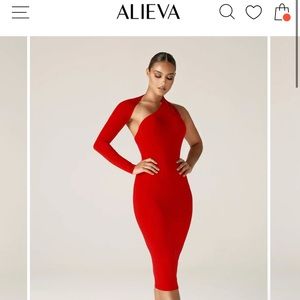 alieva | Dresses | Alieva Dasha Modern Dress Red Midi Dress | Poshmark
